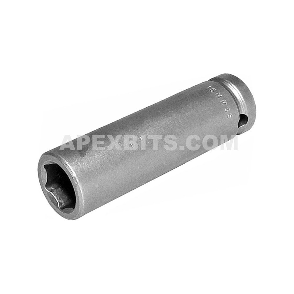 15MM35 Apex 1/2'' Female Square Drive Socket, Metric, Extra Long Length ...