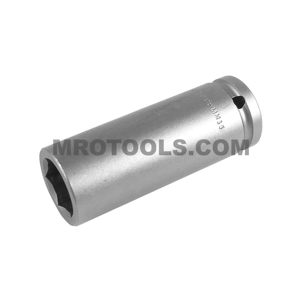 22MM35 Apex 1/2'' Female Square Drive Socket, Metric, Extra Long Length ...